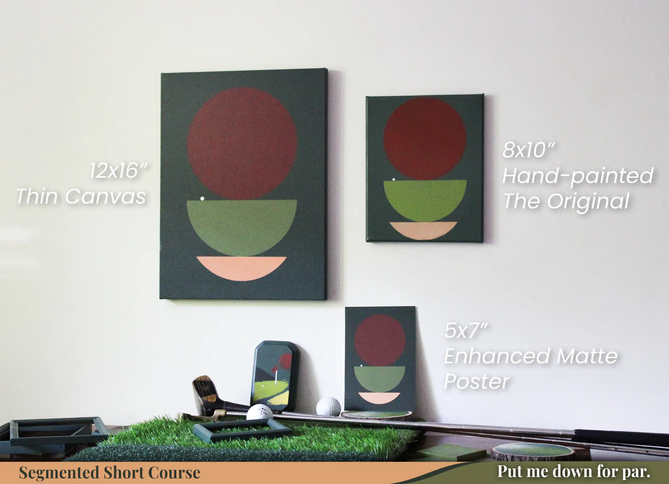 Segmented Short Game - Put me down for par. Golf art by Dan Miller